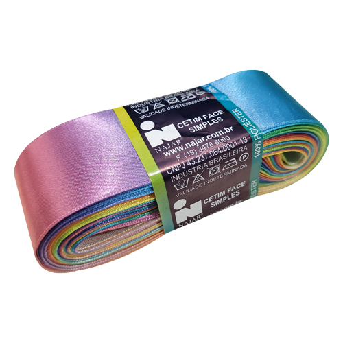 Fita de Cetim Multicolor Colorida - Casa 609 Armarinho - Preços de Atacado